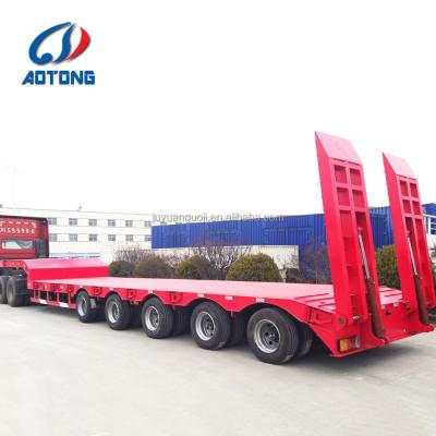 China 100ton Detachable Gooseneck Dropdeck Semi-Trailer for 5 Axle Steering Low Bed Trailer for sale