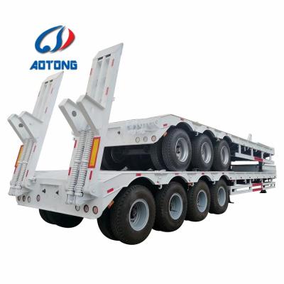 China Heavy Load Gooseneck Lowboy Semi Trailer for Excavator Transport 3 Axles 4 Axles 12m 15m for sale