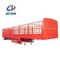 Quality 3 Axles 60 Tons Truck Open Cargo Flatbed Stake Fence Trailer with 2" JOST King for sale