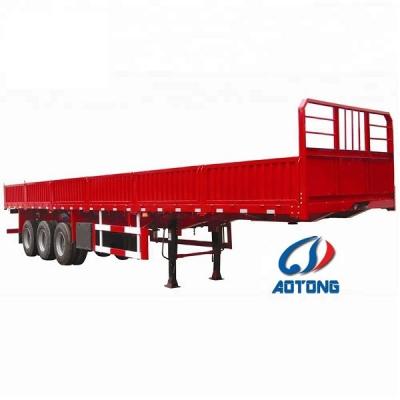 중국 두 직선 제동 시스템 대량 화물 배달용 40ft 평면 트레일러 철강 재료 판매용