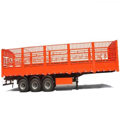 China 10pcs Leaf Spring 3-Axle Aotong Livestock Transport Semi Trailer for Cattle and Horses for sale