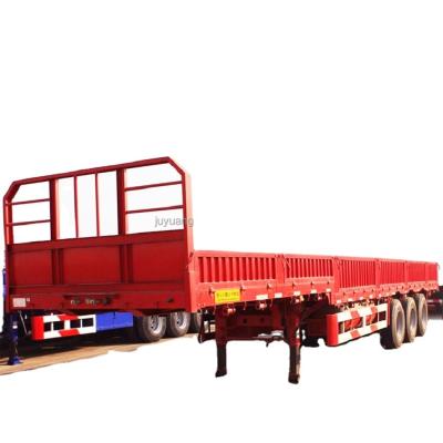 중국 반트레일러 아오퉁 트리 엑스 13m 일반 계단 화물 트레일러 평면 침대 측면 벽 판매용