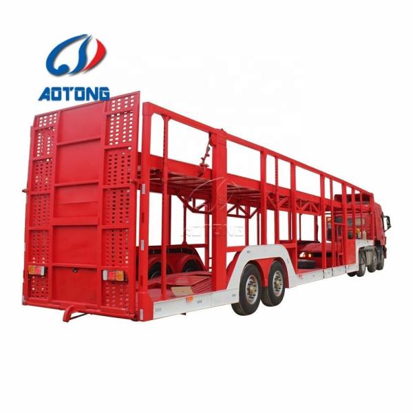 Quality BPW Optional 2 Axles Skeleton 8 Cars Transporting Type Car Carrier Semi Trailer for sale
