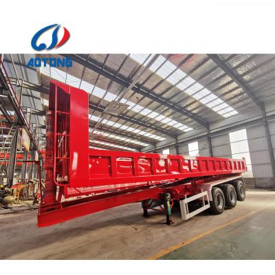 China 30-60ton Hydraulic Cylinder Self Rear Dump Tipping Truck Semi Trailer for Materials for sale