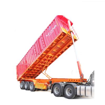 China 30-60ton Hydraulic Cylinder Self Rear Dump Tipping Truck Semi Trailer for Materials for sale