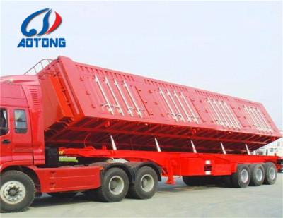 Semi-Trailer Side Dump Truck with Tri Axle Hydraulic Cylinder Axle/Size Optional