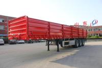 China 3 Axles Flatbed Dropside Side Wall Open Lorry Semi-Trailer for Bulk Cargo Carrier Moving for sale