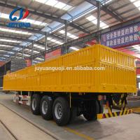 China 3 Axles Flatbed Dropside Side Wall Open Lorry Semi-Trailer for Bulk Cargo Carrier Moving for sale