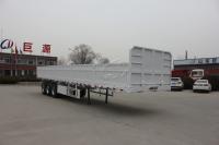 China 3 Axles Flatbed Dropside Side Wall Open Lorry Semi-Trailer for Bulk Cargo Carrier Moving for sale