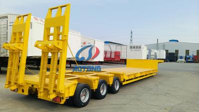 China 3 Axles Gooseneck Lowboy Tractor Trailer 60000KG Payload for sale