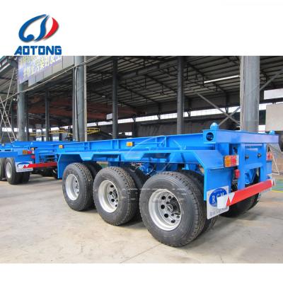 China Tri Axles 20ft 40ft 45ft Container Skeletal Trailer for sale
