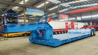 China Excavadora de 3 eixos de pescoço de galinha, transportadora de caminhões lowboy, reboques para o mercado africano for sale