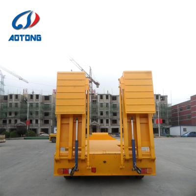 China 2 Axles 30 Ton 50 Tons 60 Ton Gooseneck Excavator Transporting Lowboy Low Bed Loader Lowbed Semi Truck Trailer for sale