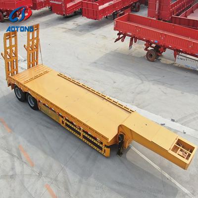 China Versatile 3-4 Axle 60-100-120 Ton Hydraulic Extendable Gooseneck Drop Deck Flat Low Bed Loader Platform Lowboy Semi Trailer for sale