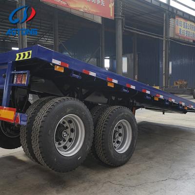 Cina Semirimorchio a 2 assi in acciaio a piatta tela da 30-50 tonnellate per macchine pesanti in vendita