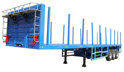 China Steel 3-Axle Flatbed Semi Trailer 20ft 40ft 40-60 Ton Payload for sale
