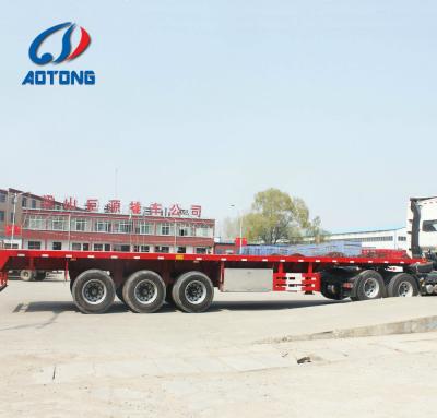 China 20FT 40FT 45FT Platform Semi-Trailer met Mechanische of Luchtvering Te koop