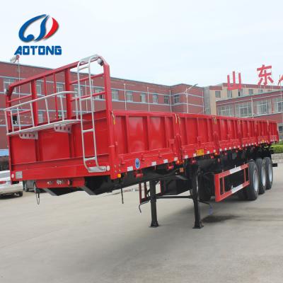 China 3-Axle Steel Dropside Cargo Trailer with Mechanical or Air Suspension for sale
