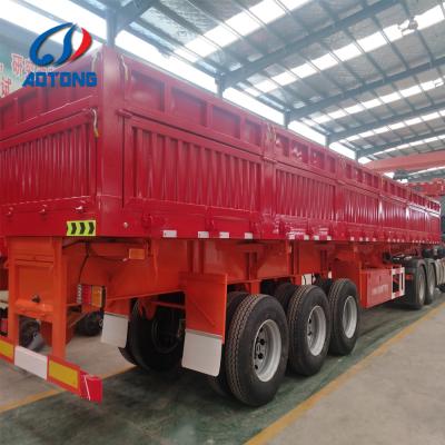 China 40-100 Ton Dropside Steel Semi Truck Trailer with Air Suspension for sale