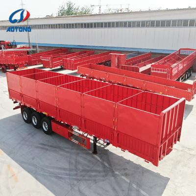 China 60T 3-Axle Side Wall Grain Trailer with Mechanical/Air Suspension for sale