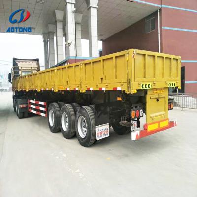 China 3 Axle Side Wall Semi Trailer 60Ton Capacity Heavy Duty Grain Transport for sale