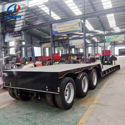 중국 4축 프론트 로딩 로우베드 트레일러 (12R22.5 타이어 및 LED 조명 포함) 판매용