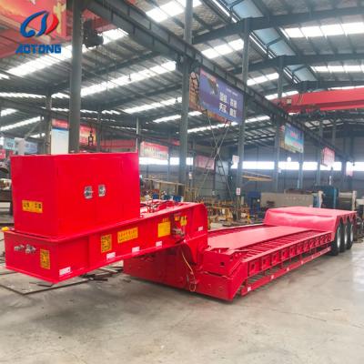 China 3 Axle Lowbed Semi Trailer 60T Capacity with 12R22.5 Tires for sale
