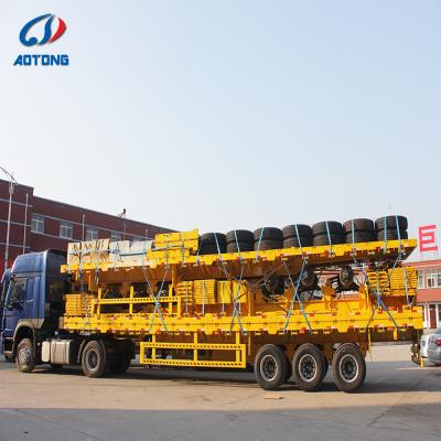 China 20FT 40FT 45FT Container Chassis Trailer 3 Axle Cargo Truck Trailer 60ton 50ton Flatbed Trailer for sale
