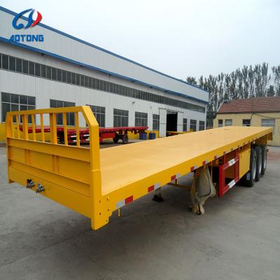 China 40 FT Flatbed Semi Trailer with 12R22.5 Tyre 2’’/3.5’’ Bolt Type Kin Pin and LED Light 7 Ways 24V for sale