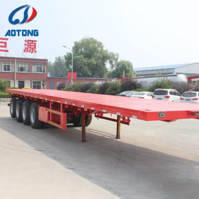 China New 40FT Flat Bed Container Transport Truck Trailer 40 Feet 3 Axle Flatbed Semi Trailer for Sale for sale