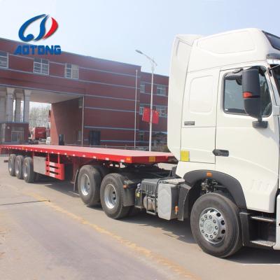 China 3-Axles Heavy-Duty-Flatbed Trailers Cargo Transport Truck Flatbed Semi Trailer Platform Truck Semi Trailer for sale