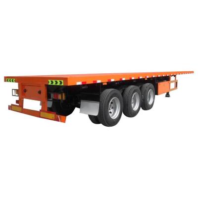 中国 15メートル40フィートプラットフォーム20フィートボックスローダーコンテナセミトレーラーフラットベッドセミトレーラー（海上輸送用） 販売のため