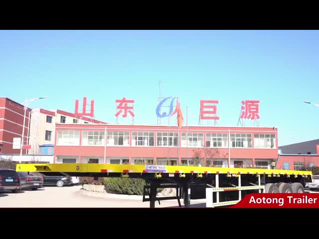 3軸平床 40フィートコンテナトラックトレーラー ストイブロックと最大重荷 50トン
