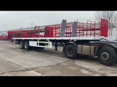 40 ft 3 Assen Platbed Container Semi-trailer TARA Flatbed Trailer voor containervervoer
