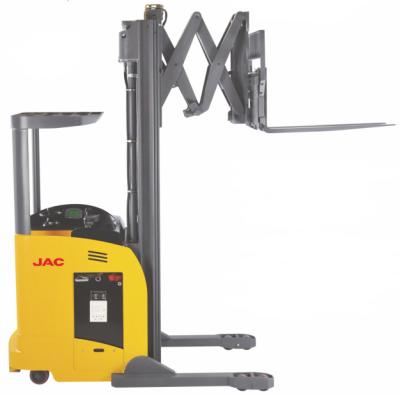 China 1.8 Ton Reach Truck Forklift Forward Double Scissor 36V Electric Control High Efficiency for sale