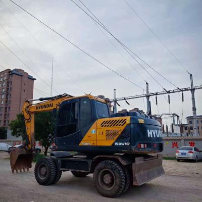 China Hyundai 150W-9 Excavadoras usadas 15tons Excavadora de roda hidráulica grande for sale