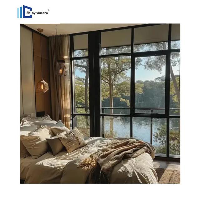 Luxury Modern Style Aluminum Awning Windows Soundproof Aluminum Glass Windows Bathroom Double-Glazed Top Hung Windows