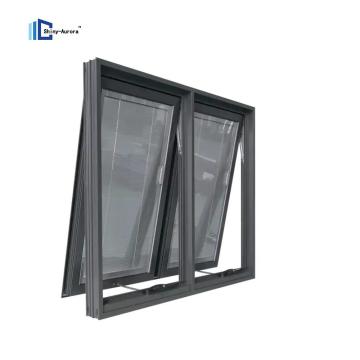 Hot Sale Modern Waterproof and Soundproof Top Hung Double Glazed Storm Aluminum Awning Windows