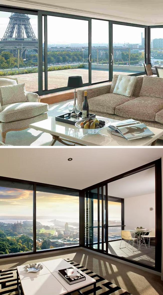 Three Rail Move Wholesale Price Family Villa Aluminum Sliding Door Broken Bridge Aluminum Sliding Door