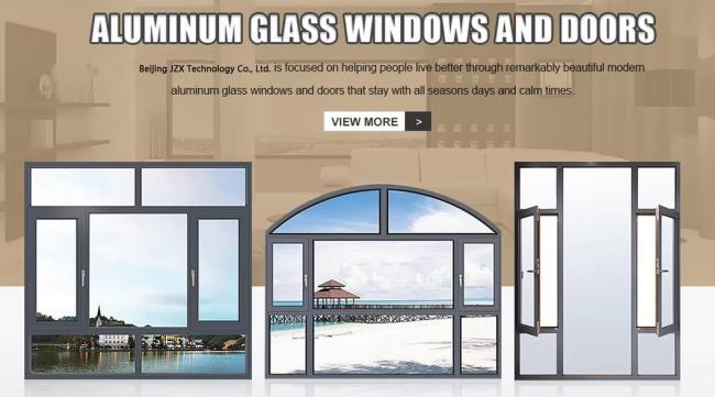 Black French Style Aluminum Sliding Glass Doors and Windows, Broken Bridge Aluminum