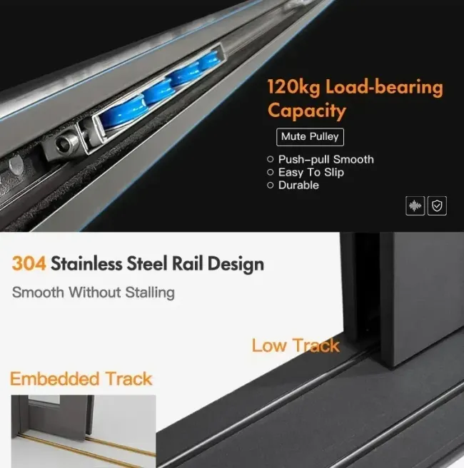 Commercial Storefront Doors and Windows Thermal Break Aluminum Commercial Sliding Door