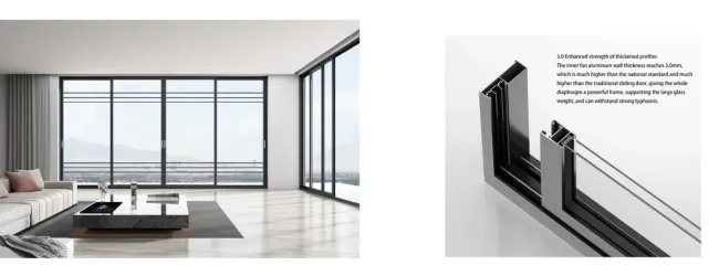 Commercial Storefront Doors and Windows Thermal Break Aluminum Commercial Sliding Door