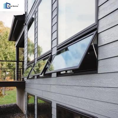 China Anti Theft Aluminum Top Hung Window Double Glazed Tempered Glass Window for sale