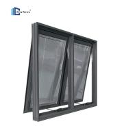 Quality Hurricane Proof Vertical Opening Window Aluminium Chain Winder Awning Window With Louvres for sale