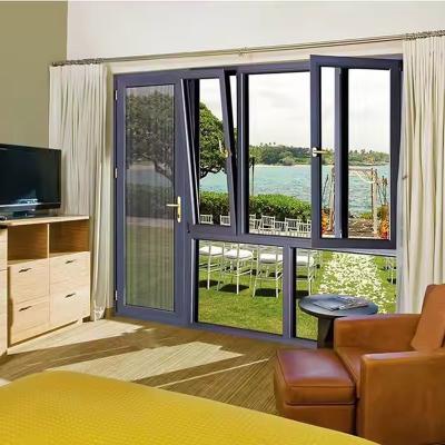 China Fireproof Aluminium Frame Casement Window Horizontal Opening American Standard Window for sale