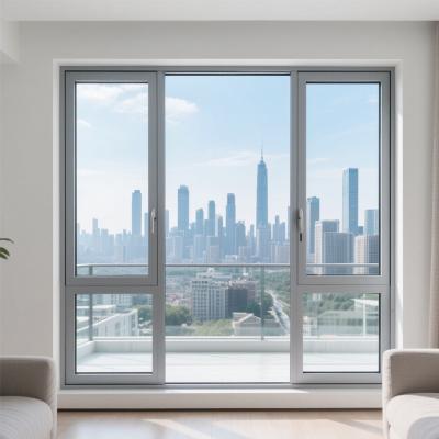 China White Aluminum Sliding Window with 10-Year Warranty, Soundproof for sale