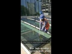 Hidden Frame Glass Curtain Wall , Double Layer Curtain Wall for Office Building Decoration