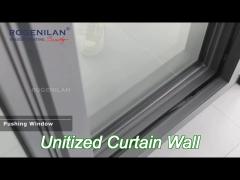 Paroi de rideau de verre trempé unifié de couleur personnalisée en alliage d'aluminium