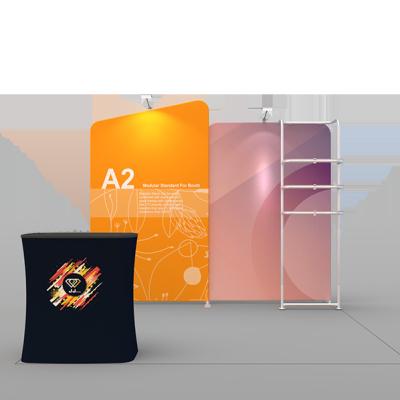 China Portable Tension Fabric Modular Exhibition Display Booth Set Up For Exhibition 10ftX10ft for sale