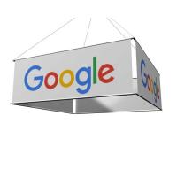 China 14ft 20ft Rectangular Overhead Hanging Trade Show Signs Ceiling Banners for sale